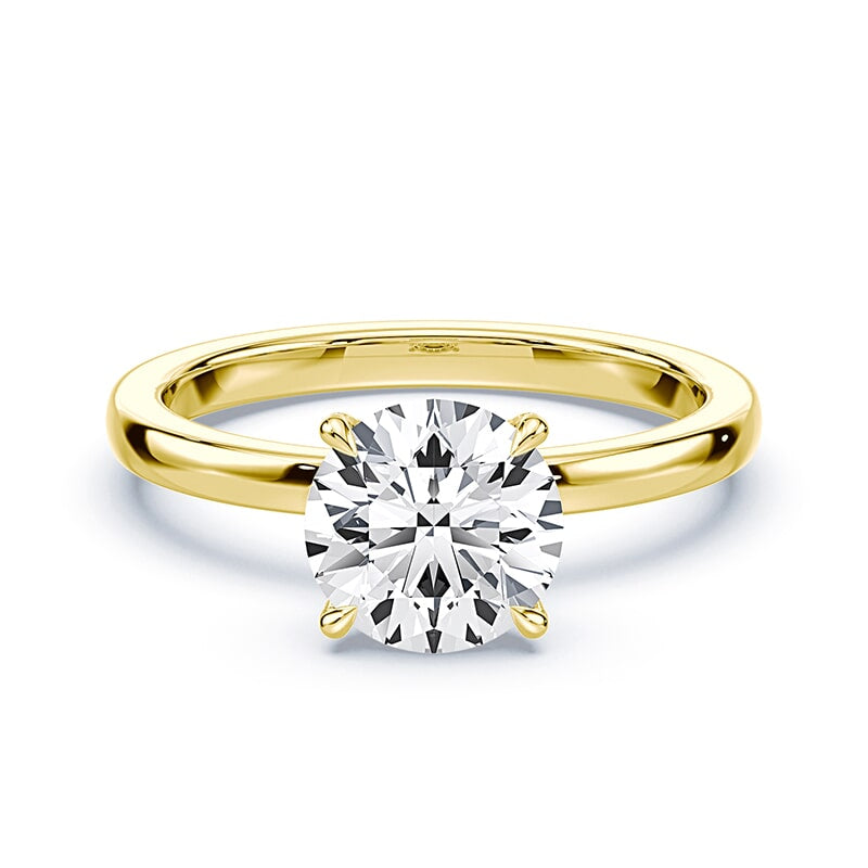 Round Prong Yellow Gold Diamond Engagement Ring – Plum