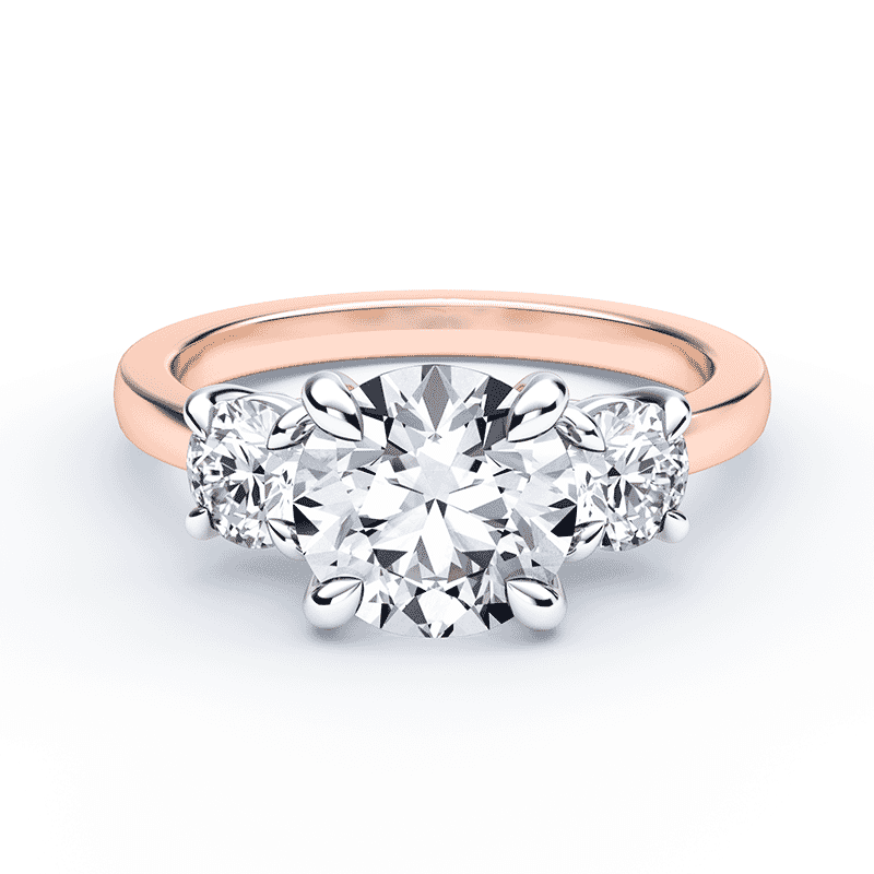 Three Stone Round Diamond Rings | Plum Diamonds